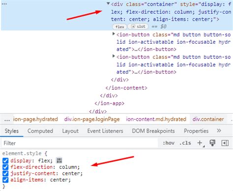 ionic reactjs vertical centering with flex not working on ionic