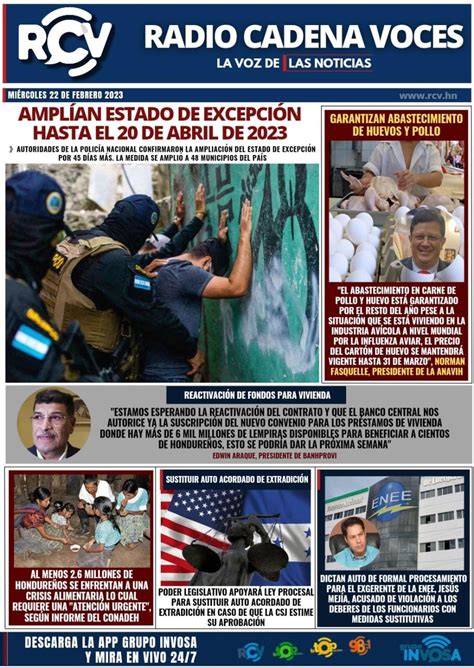 Amplían Estado De Excepción Hasta El 20 De Abril Del 2023 Rcv Honduras