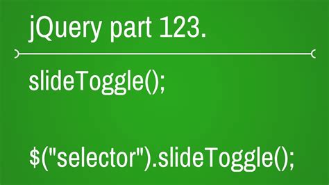 jquery slide toggle function part 123 youtube