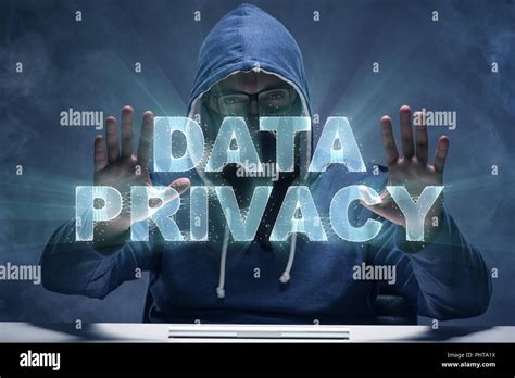 Data Privacy Concept With Hacker Stealing Personal Information Stock