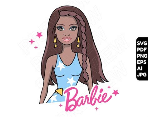 Barbie Afro Svg Png Barbie Doll Svg Clipart Cricut Cut Etsy