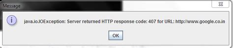 407 proxy authentication required how to handle in java code