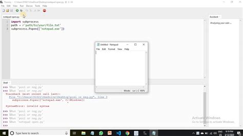 how to open notepad using python youtube