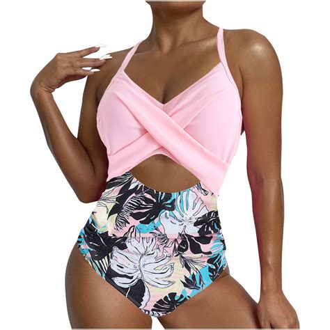 Seaopen Womens One Piece Swimsuits Sexy Cutout Push Up Swimsuit Boho