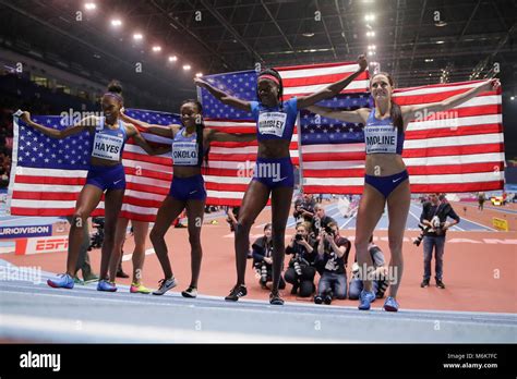 Birmingham Courtney Okolo And Quanera Hayes Celebrate After Winning