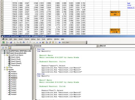 this view of visual basic vba shows a series of short function macros