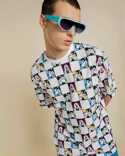 Buy Mens White All Over Mickey Printed Oversized T Shirt Online At