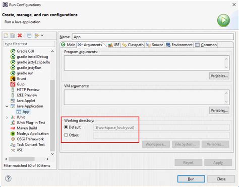 java running the program to show current directory contents in