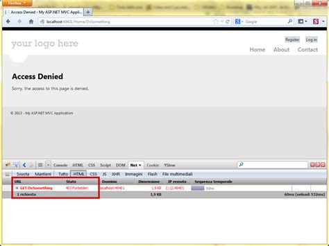 the chef programmer returning an 403 forbidden error with asp mvc