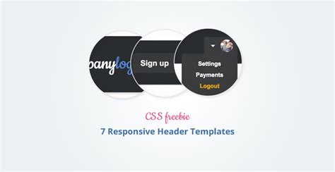 freebie 7 pretty and responsive header templates