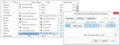creating conditional formatting rules wpf controls