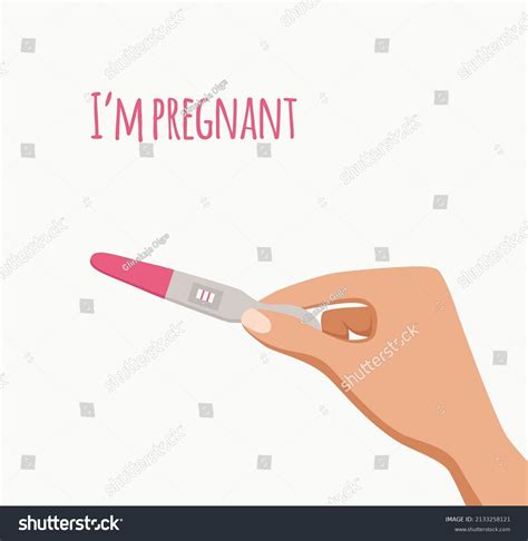 Positive Pregnancy Ovulation Test Woman Hand Stock Vector Royalty Free