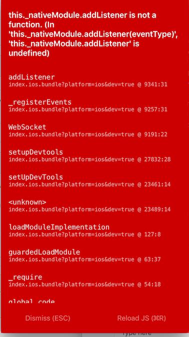 error while running react native ios app in emulator stack overflow