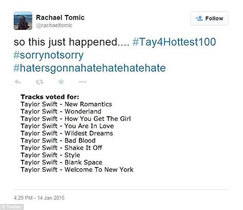 Triple Js Hottest 100 Vote Turns After Taylor Swift Fan Receives Death