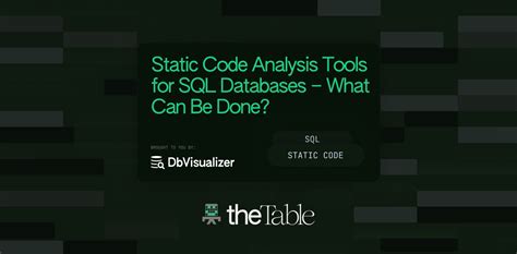 Static Code Analysis Tools For Sql Databases A Guide