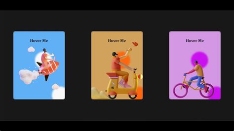 css responsive card and hover effects with flexbox html css3