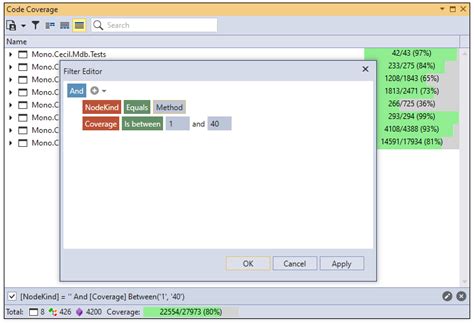 analyze code coverage coderush devexpress documentation