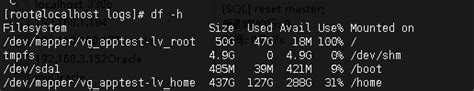 dev mapper vg xxx lv root 100 磁盘打满解决方式及思路 dev mapper rootvg lv root