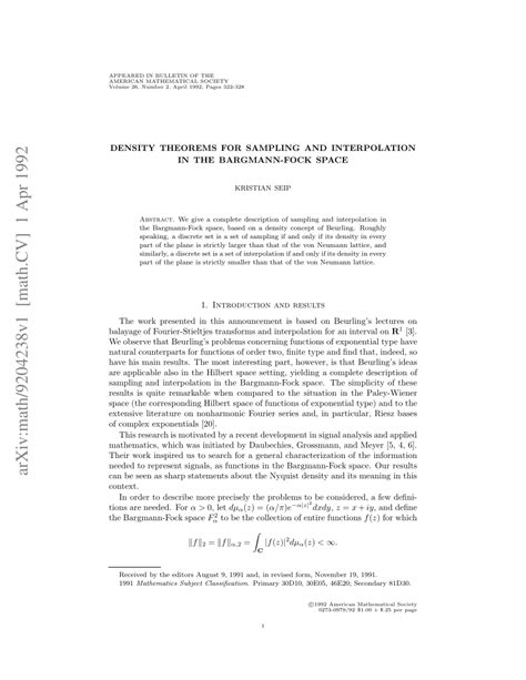 pdf density theorems for sampling and interpolation in the bargmann