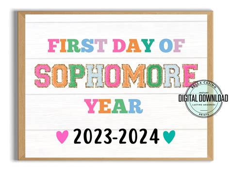 First Day Of Sophomore Year Sign First Day Of High School Etsy