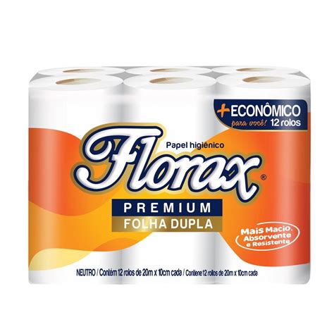Papel Higiênico Florax 20m X 12un Neutro Folha Dupla