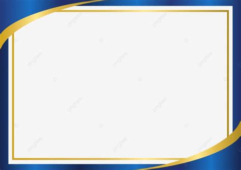 Elegant Modern Blank Blue Gold Graduation Certificate Border Frame