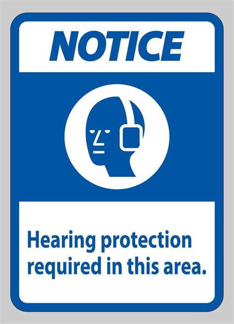 Notice Ppe Sign Hearing Protection Required In This Area With Symbol