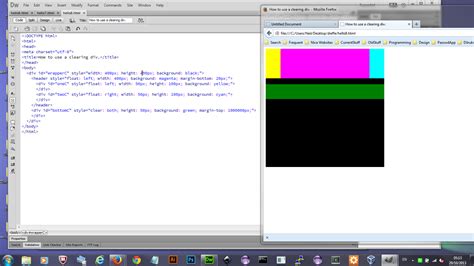 css using an empty clearing div to force the container