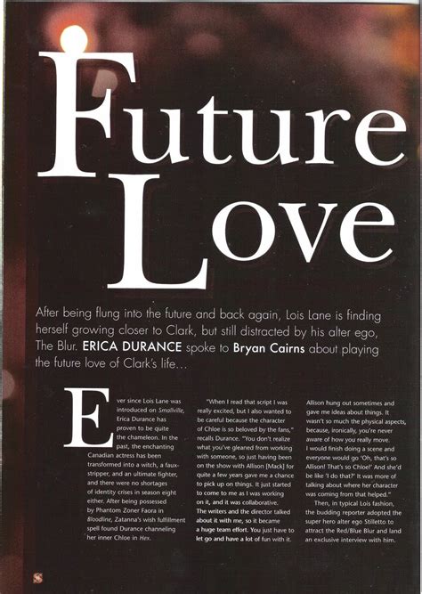 Lane And Kent News Smallville Magazine Scans Erica Durance Interview