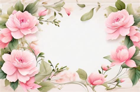 Premium Photo Beautiful Floral Frame Background With Soft Nature