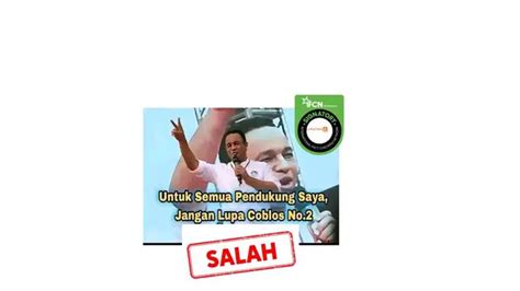 Cek Fakta Tidak Benar Foto Anies Baswedan Ajak Pendukungnya Coblos