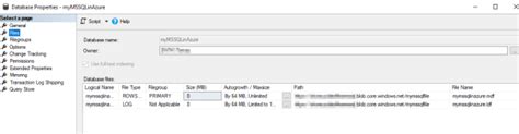 creating data files in azure blob storage for sql server database with