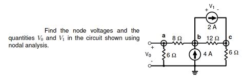 solved using nodal analysis find the node voltages a b