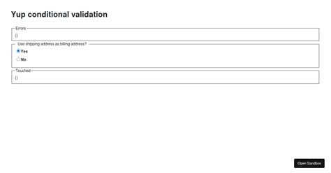 yup conditional validation codesandbox