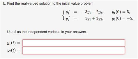find the real valued solution to the initial value problem cooper has