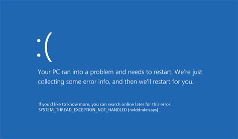 how to fix system thread exception not handled error