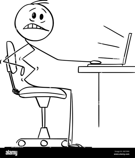Vector Cartoon Stick Figure Drawing Conceptual Illustration Of Man Or