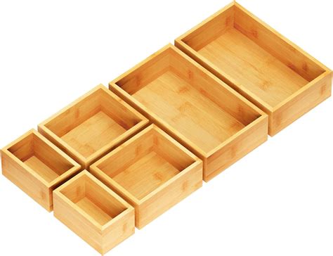 Mdesign Bamboo Wood Kitchen Cabinet Drawer Organizer Tray
