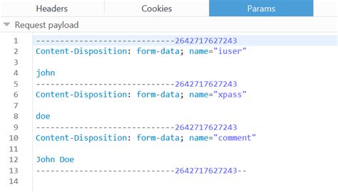 request parameters