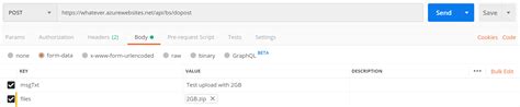 c howto upload big files 2gb to core api