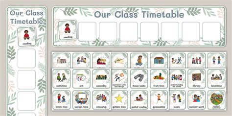 Eyfs Botanical Visual Timetable Natural Classroom Display