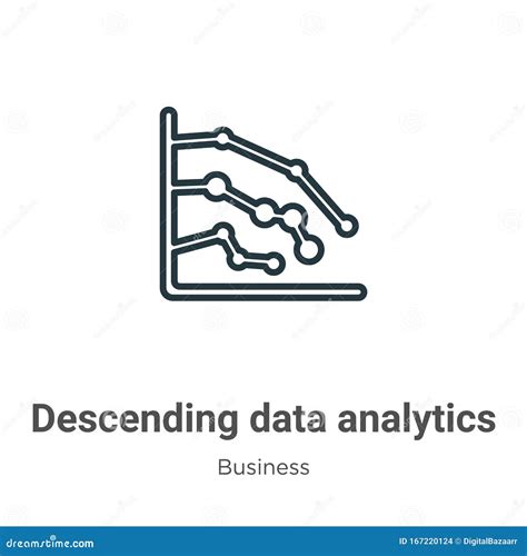 Descending Data Analytics Line Graphic Outline Vector Icon Thin Line