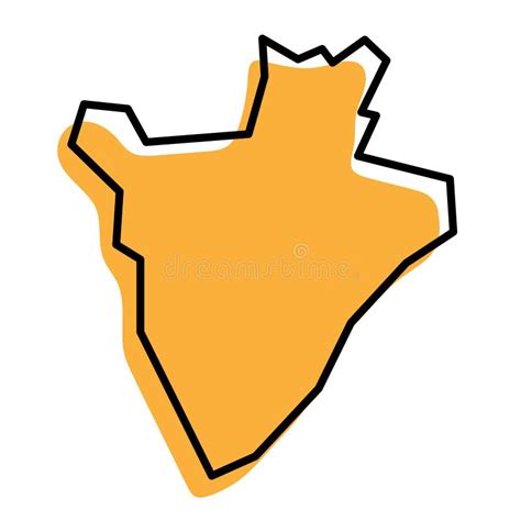 Burundi Simplified Vector Outline Map Stock Vector Illustration Of