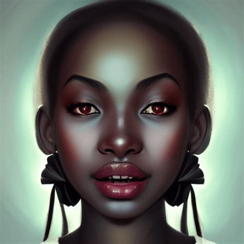 Belle Fille à La Peau Foncée Souriante Peinture Fantaisiste · Creative