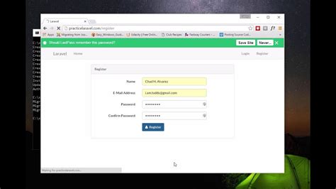 part 2 how to quickly make a laravel 5 2 app with registration auth