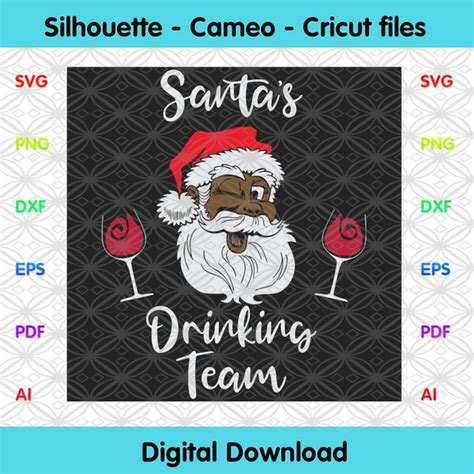 Santas Drinking Team Svg Christmas Svg Santa Claus Svg Drinking Team