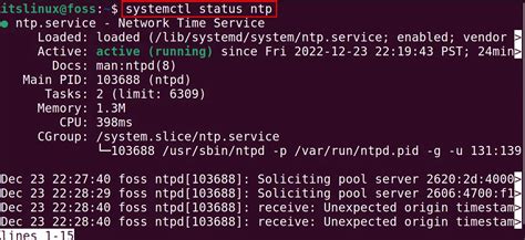 commands to sync time with ntp server in linux its linux foss