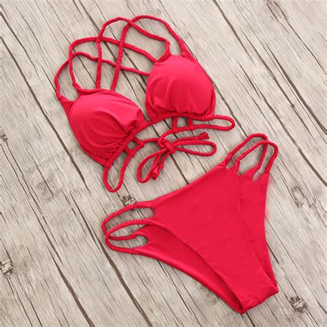 High Neck Bikini Swimwear Swimsuit Brazilian Halter Top Beach Bathing