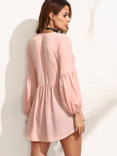 Shein Plunge Dip Hem Smock Top Dip Hem Blouse Blouses For Women Fashion