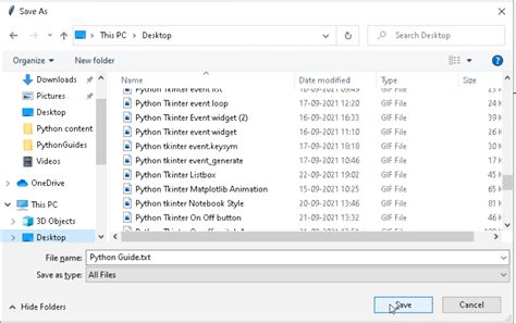 python tkinter save text to file python guides